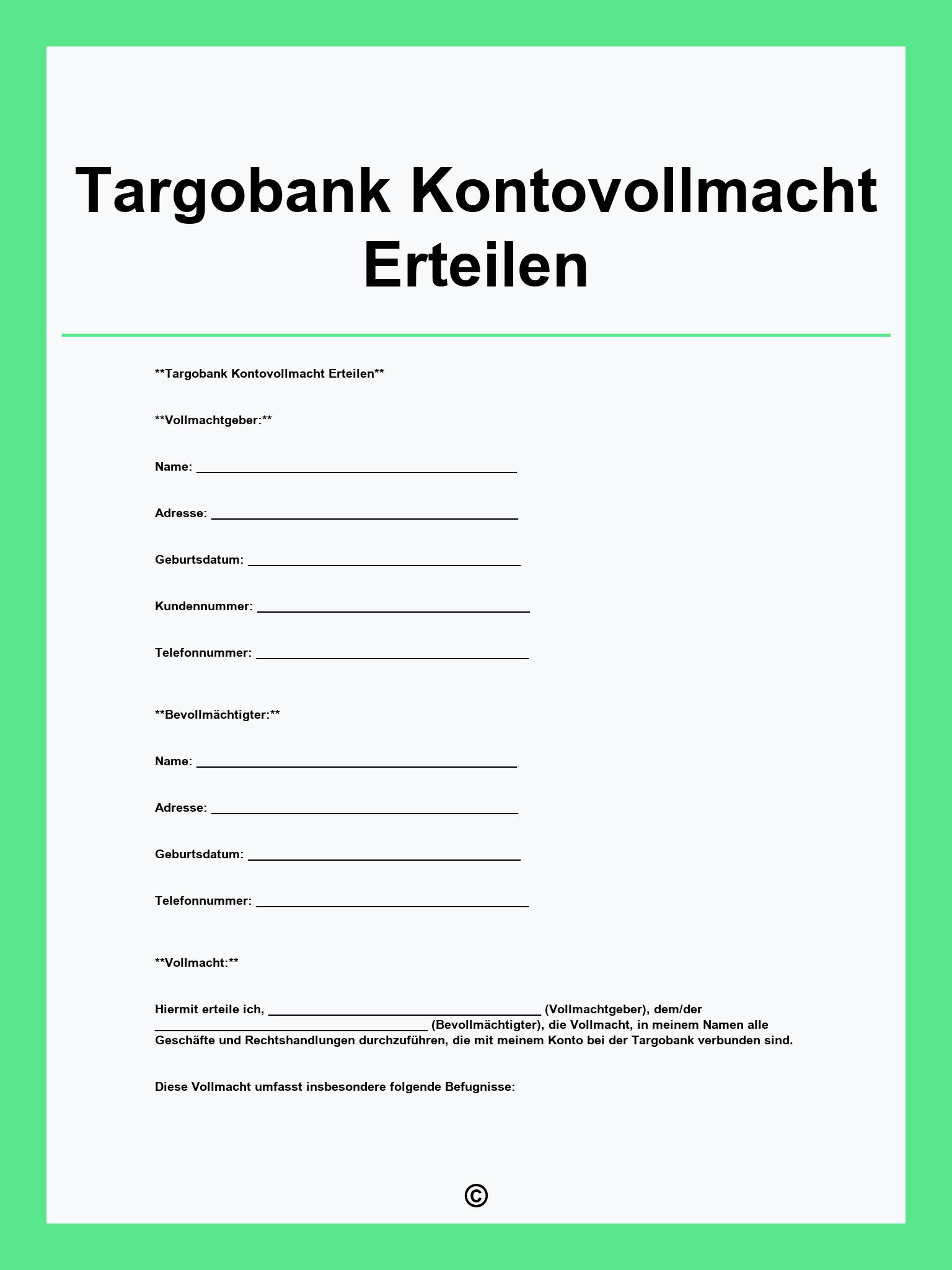 Targobank Kontovollmacht Erteilen