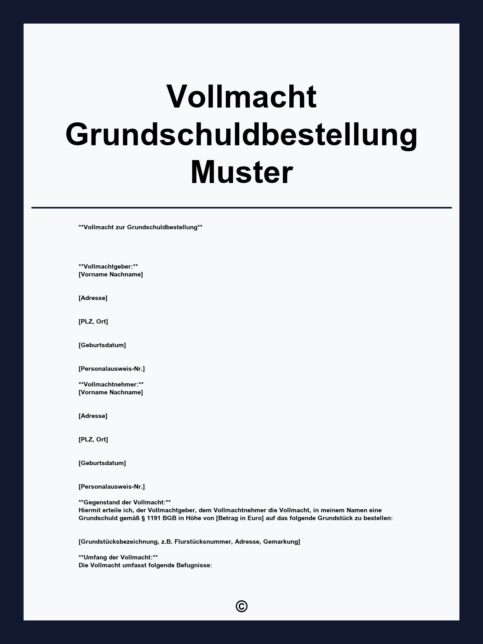 Bestellung Einer Grundschuld